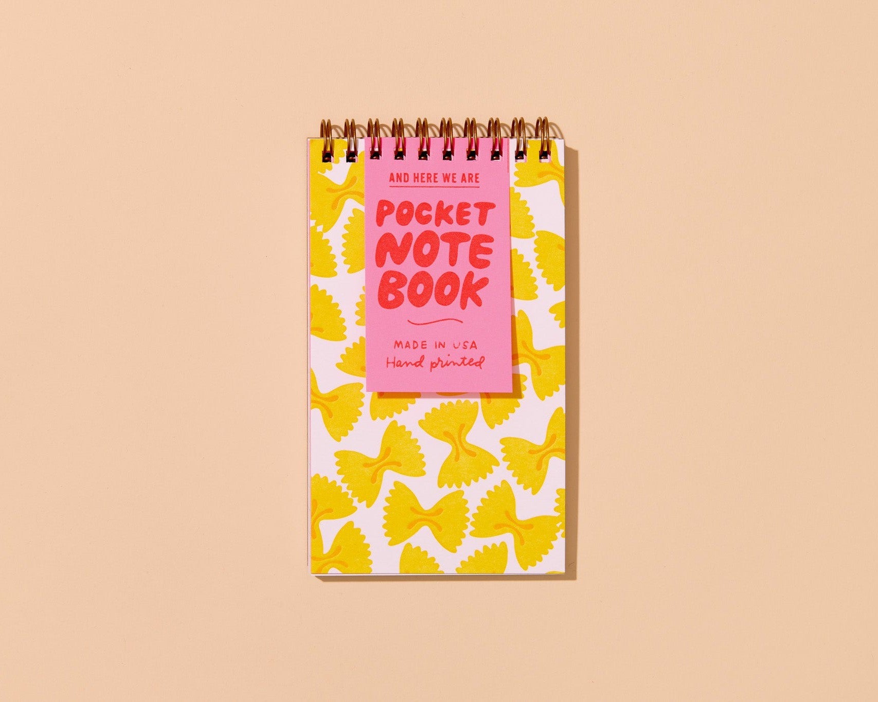 Farfalle Bowtie Pasta Pocket-size Spiral Notebook – And Here We Are
