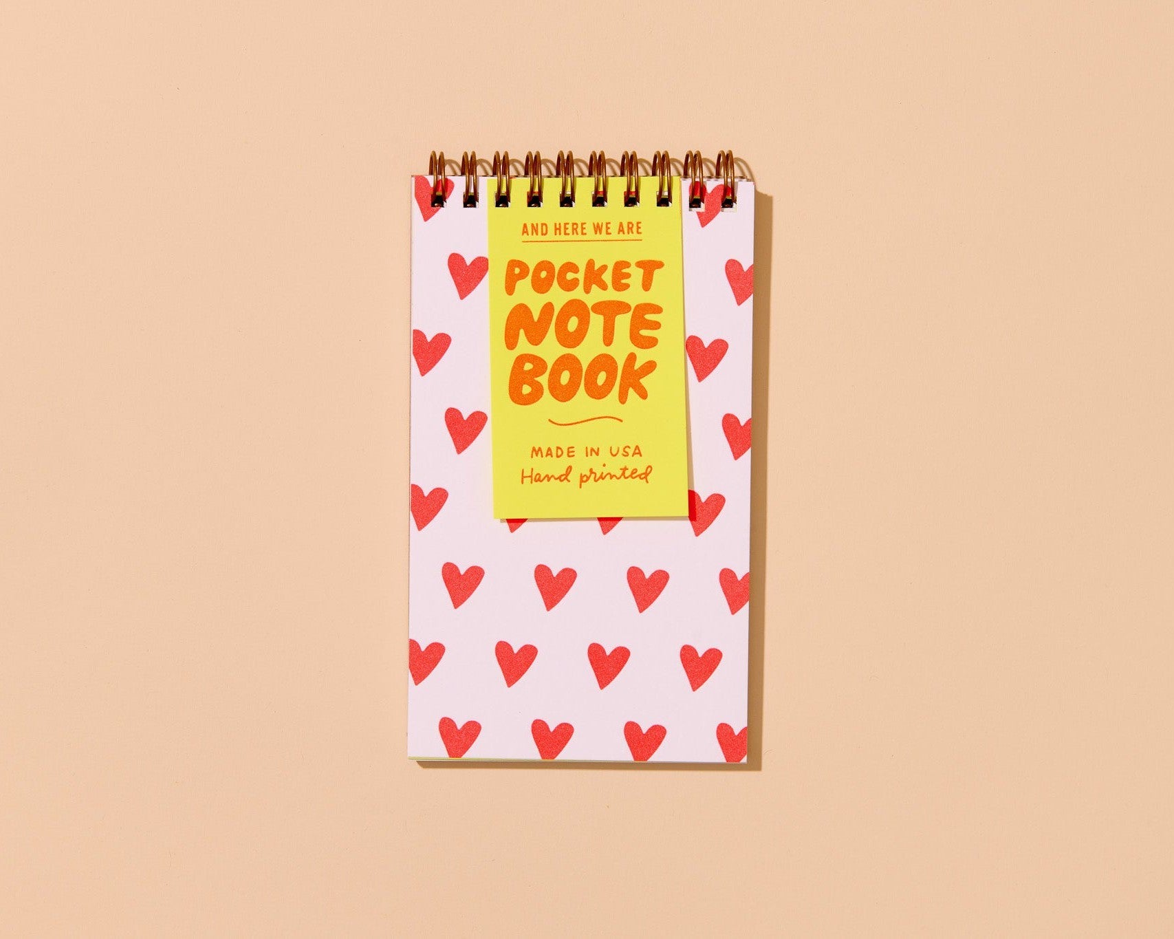 Hearts Pocket-size Spiral Notebook – And Here We Are