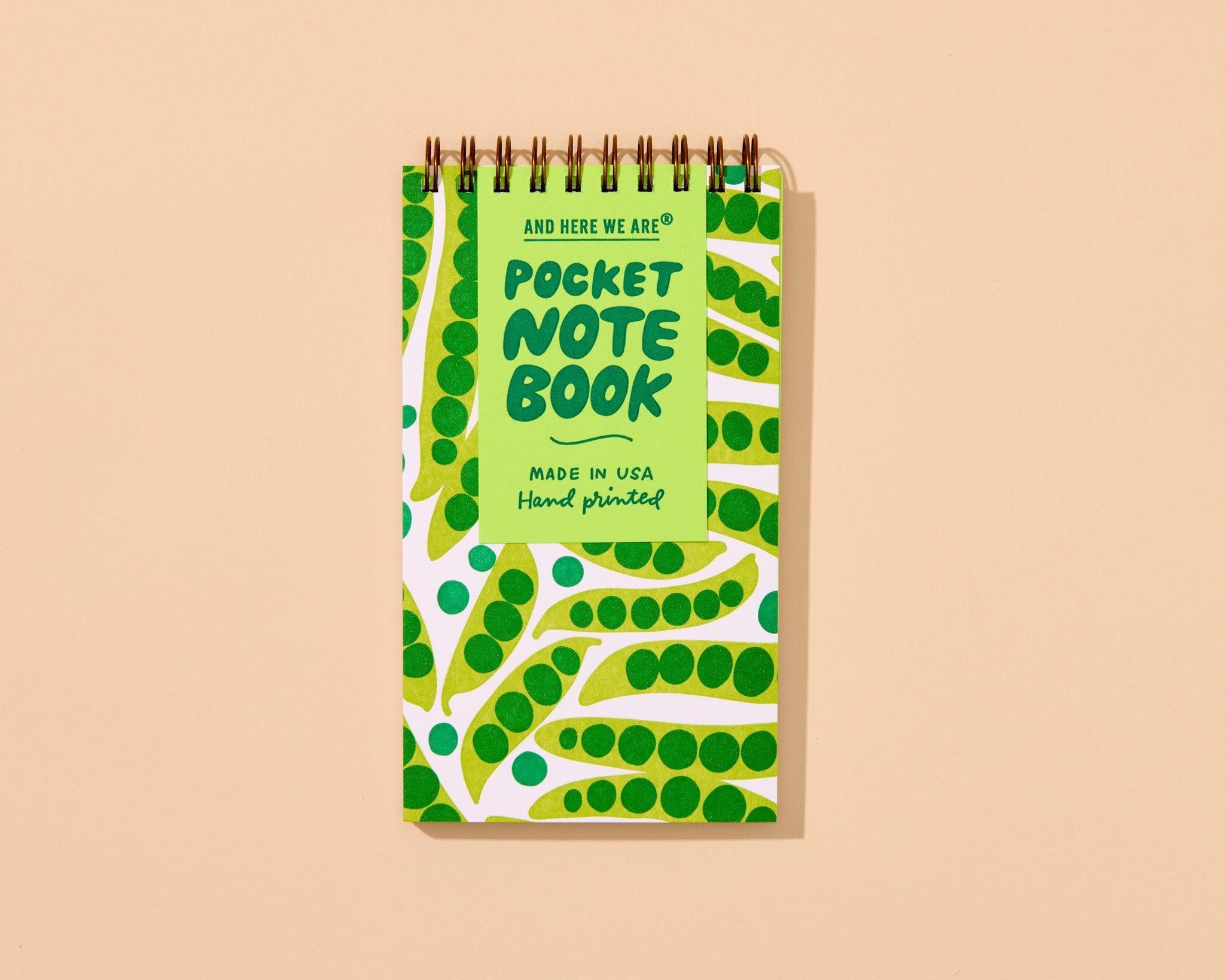 Letterpress Small Spiral Notebook—Green Peas (Summer Garden) – And Here ...