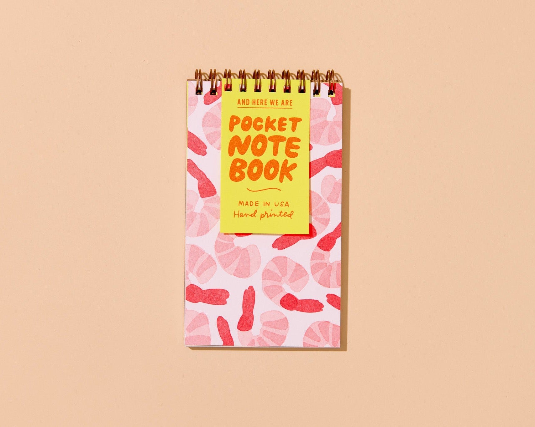 Shrimp Cocktail Pocket-size Spiral Notebook – And Here We Are